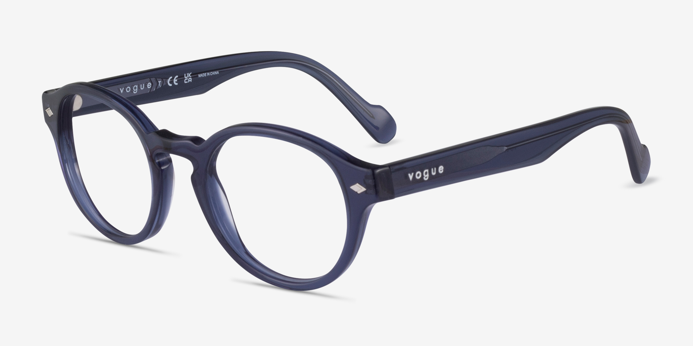 Vogue Eyewear VO5332 - Round Transparent Blue Frame Eyeglasses ...