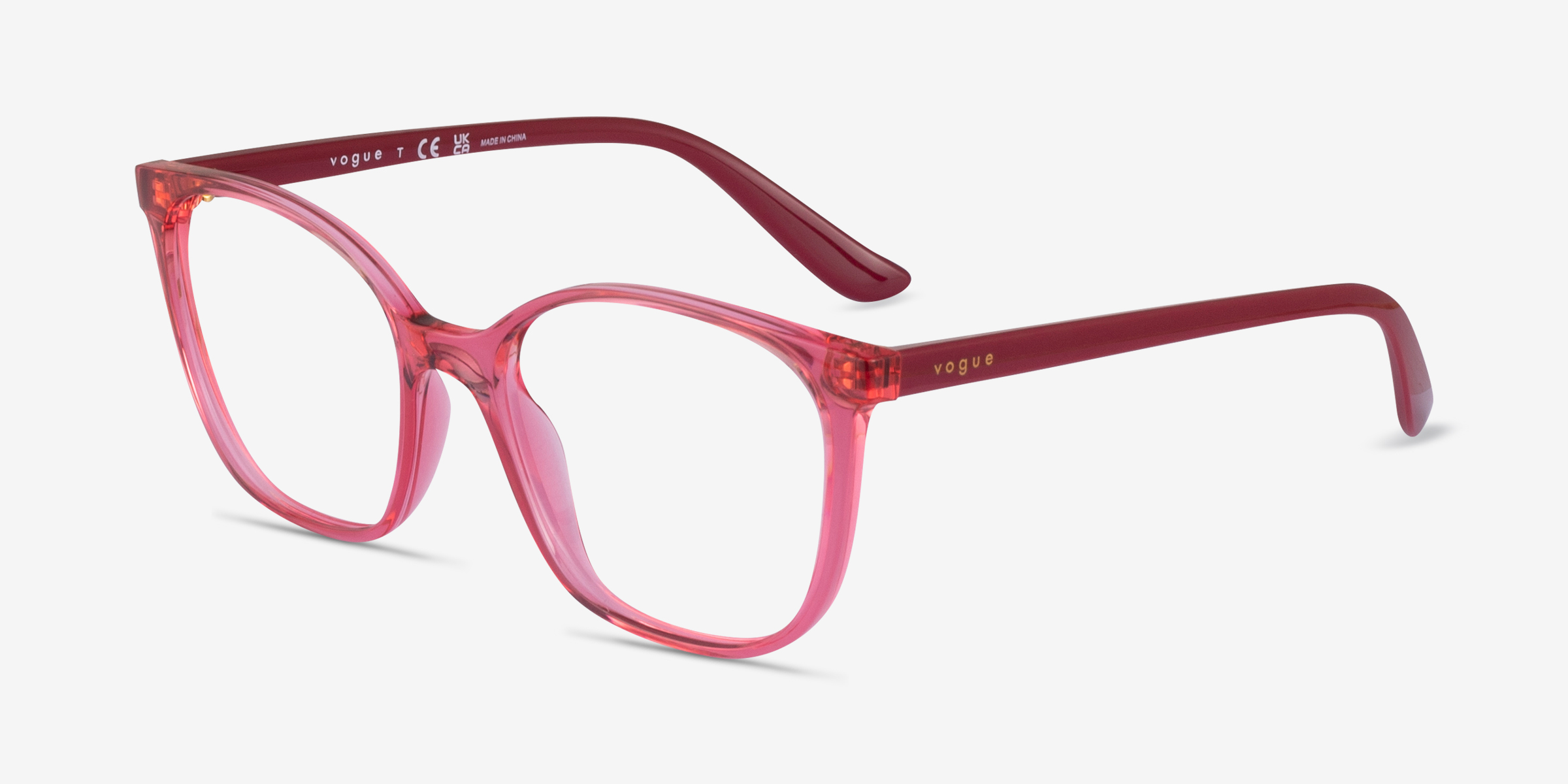Vogue Eyewear VO5356 - Square Transparent Pink Frame Glasses For Women ...