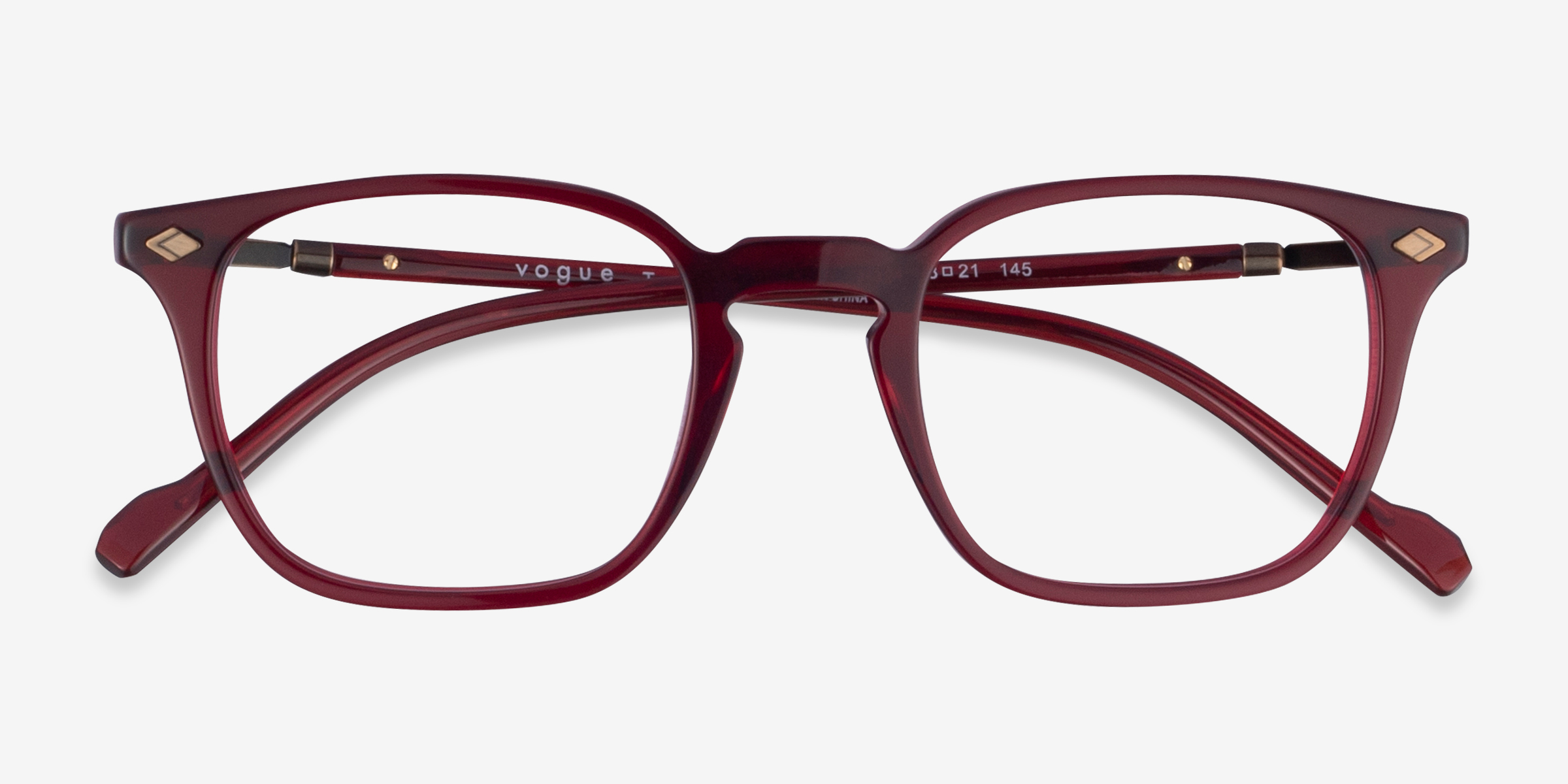 Vogue Eyewear VO5433 - Square Transparent Red Frame Eyeglasses ...