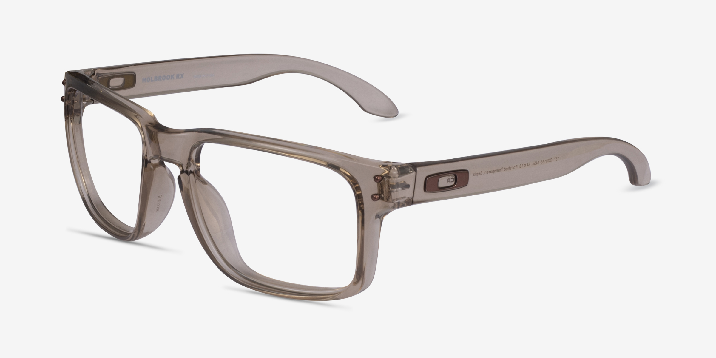 Oakley Holbrook Rx - Rectangle Clear Brown Frame Eyeglasses | Eyebuydirect