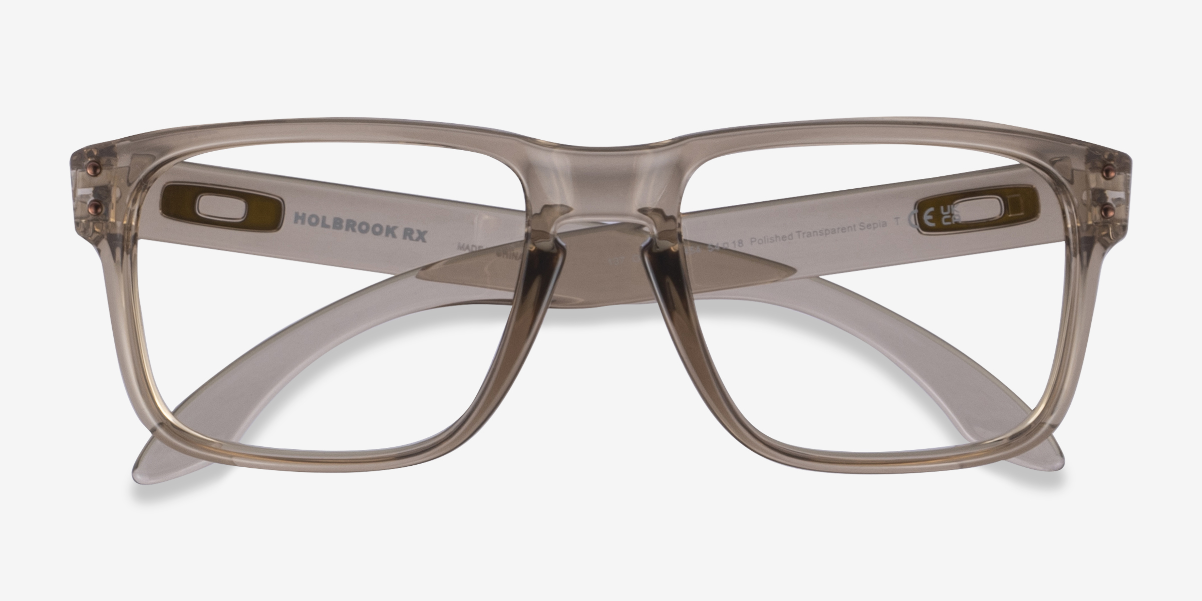 Oakley Holbrook Rx Rectangle Clear Brown Frame Eyeglasses