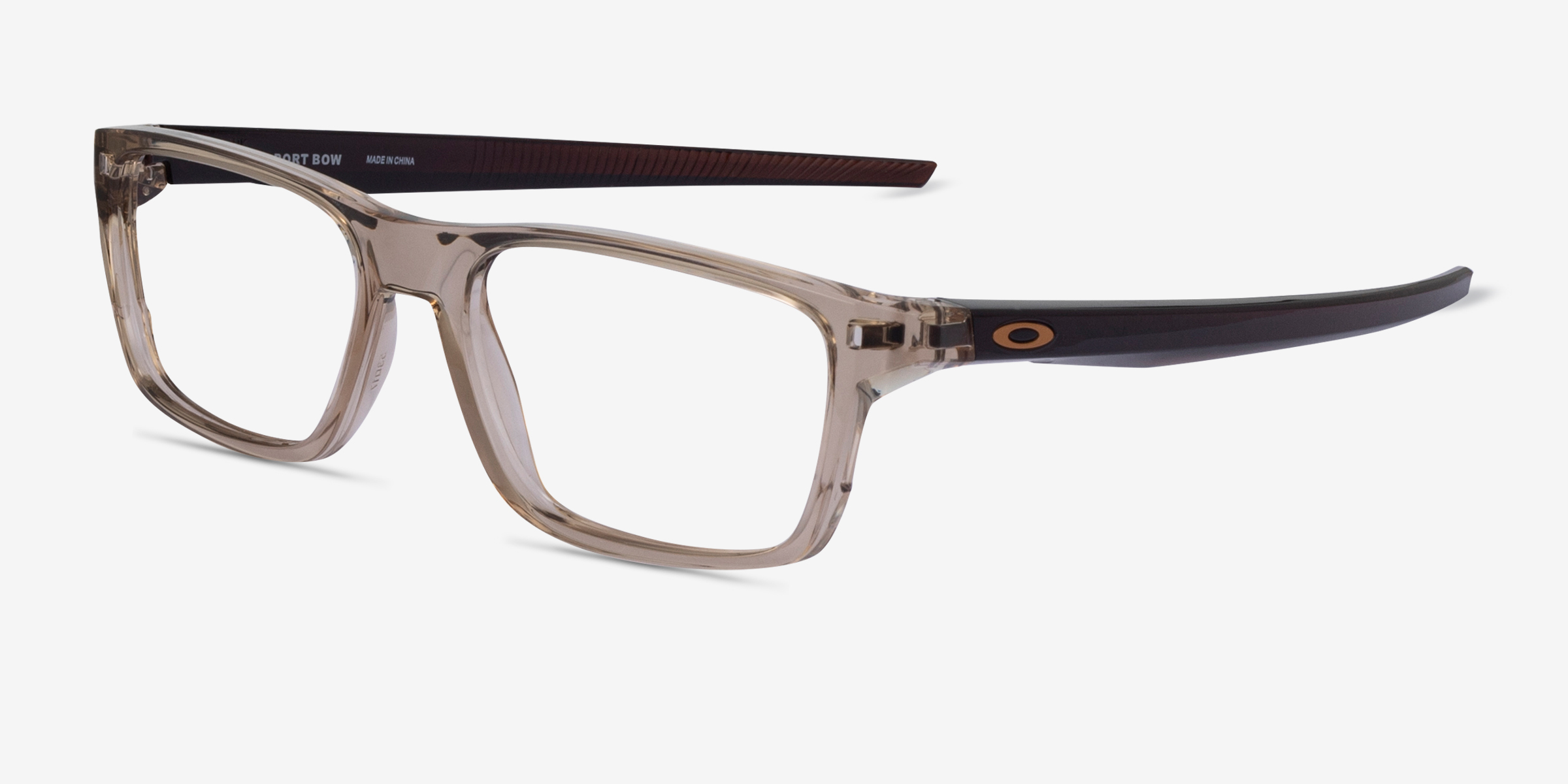 Oakley Port Bow - Rectangle Clear Brown Frame Eyeglasses | Eyebuydirect ...
