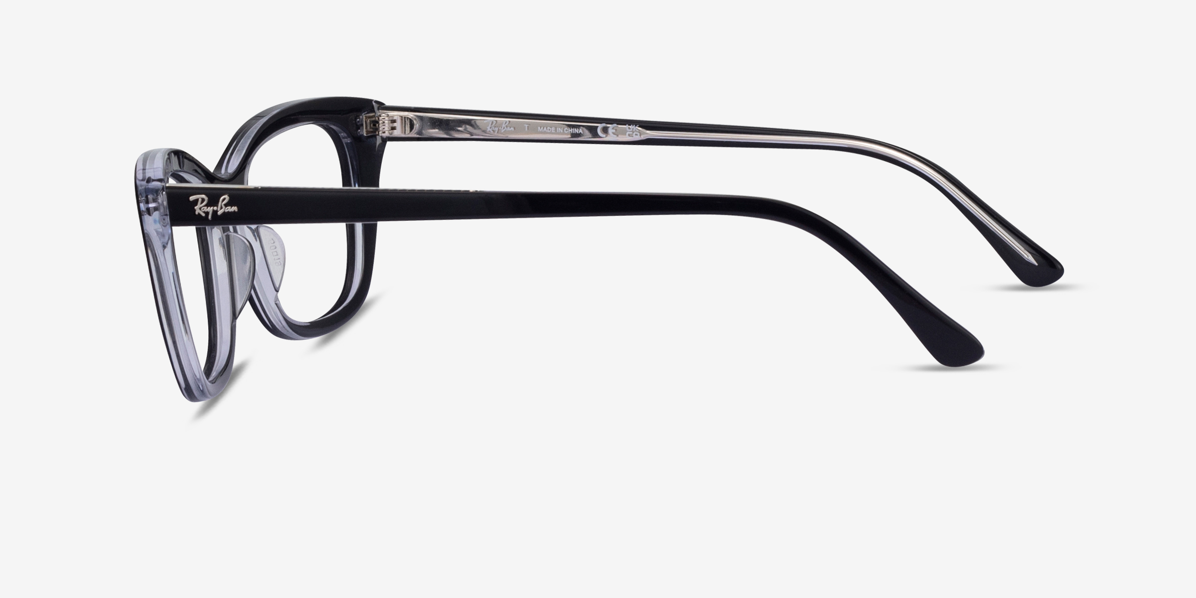Ray-Ban RB5433 - Cat Eye Black Clear Frame Eyeglasses | Eyebuydirect