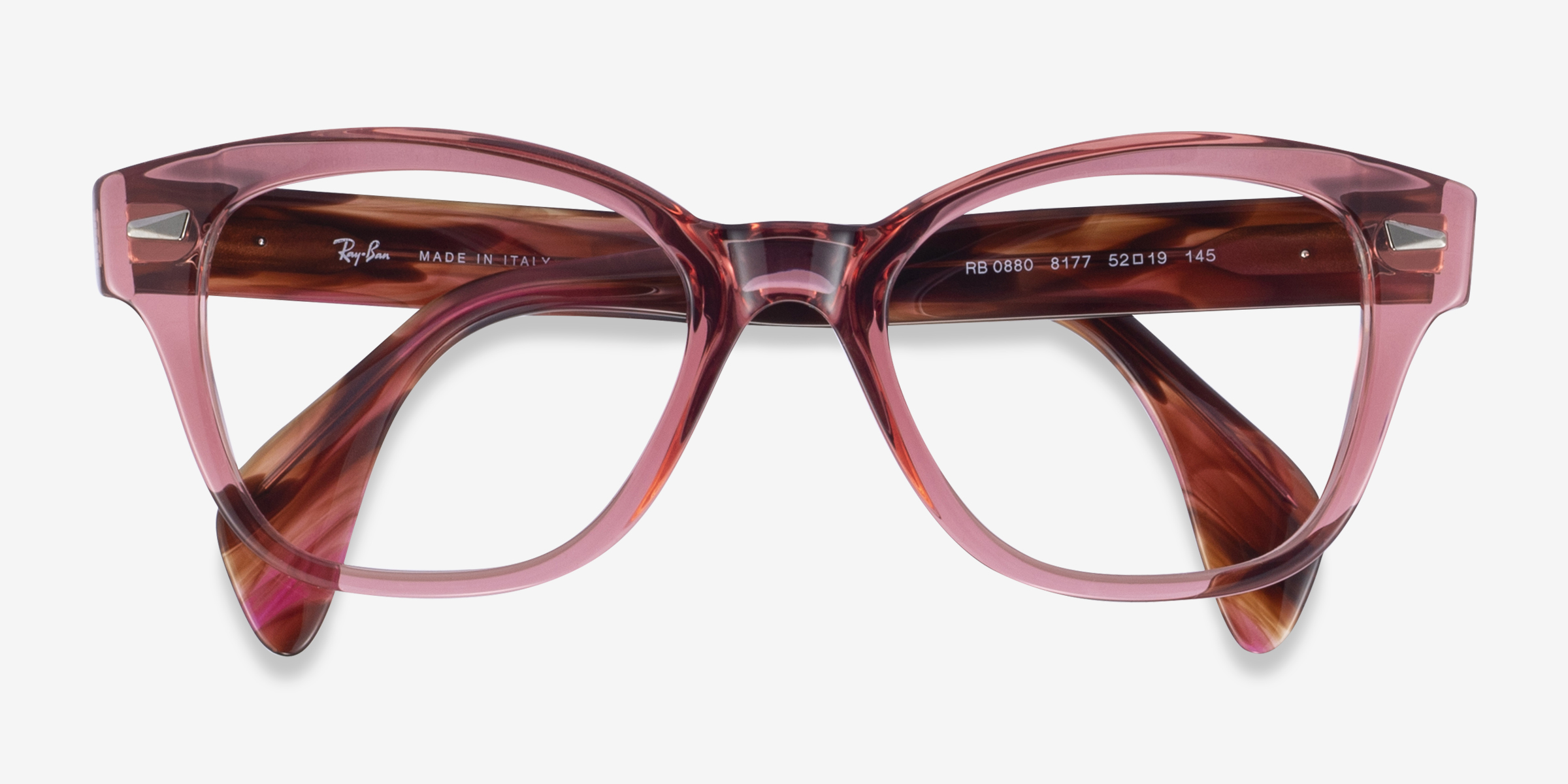 Ray-Ban RB0880 - Cat Eye Clear Pink Frame Glasses For Women | Eyebuydirect
