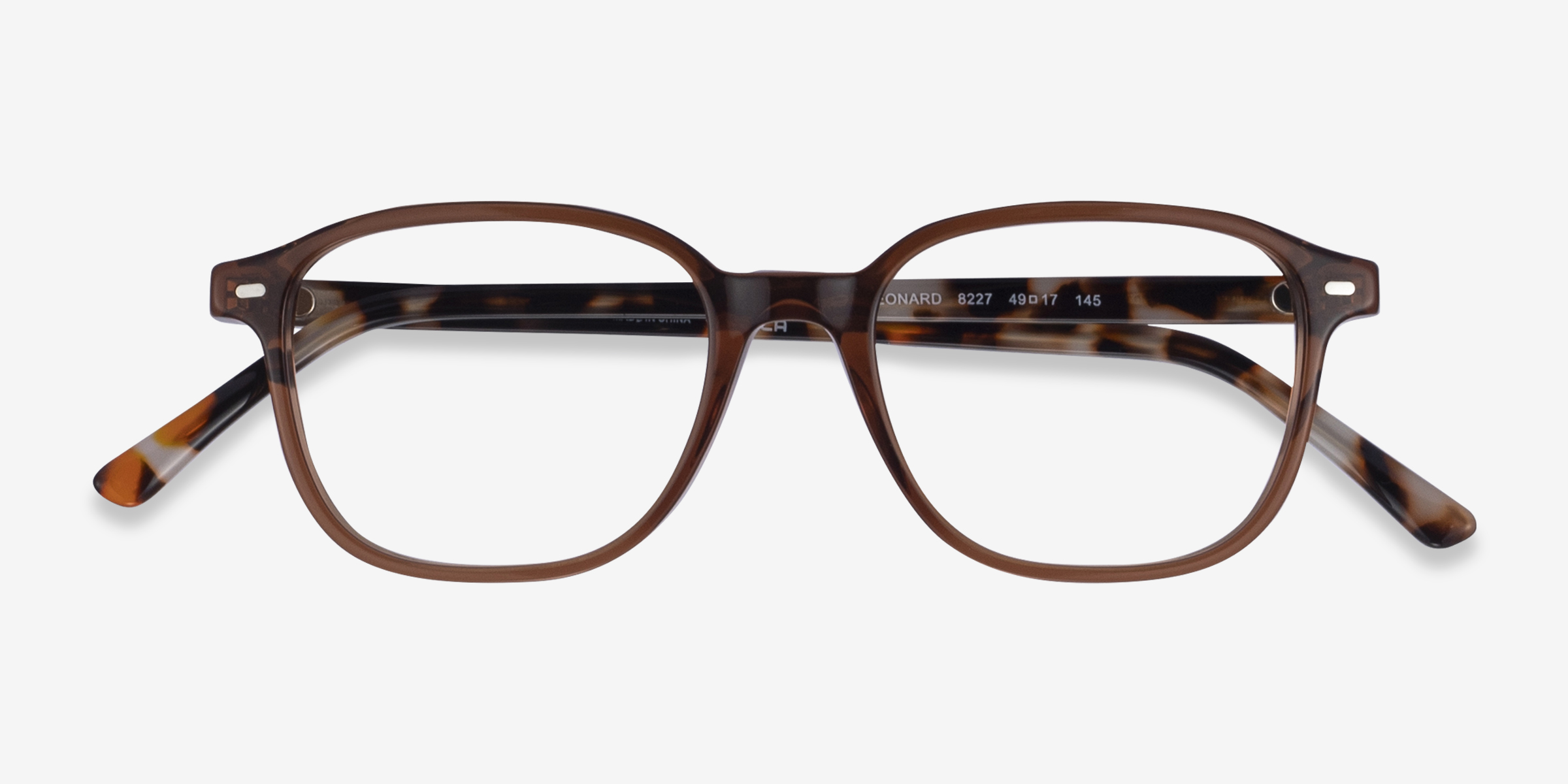 Ray-Ban RB5393 Leonard - Square Clear Brown Frame Eyeglasses | Eyebuydirect