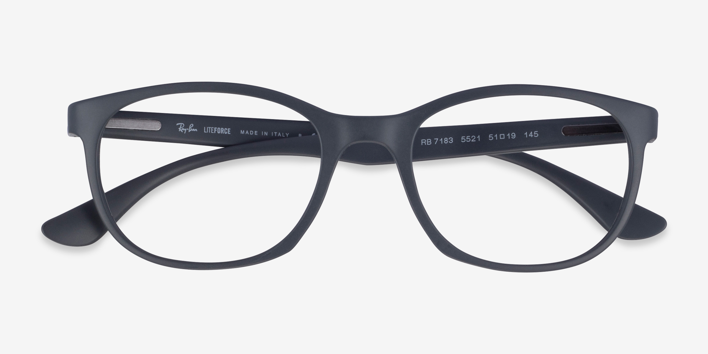 Ray-Ban RB7183 Liteforce - Square Matte Gray Frame Eyeglasses ...