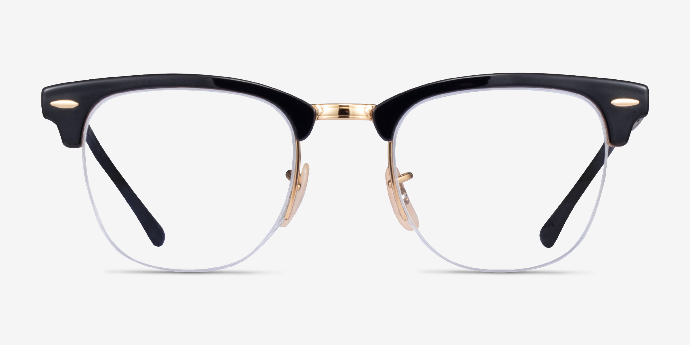 Ray-Ban RB3716VM - Browline Black Gold Frame Eyeglasses | Eyebuydirect ...
