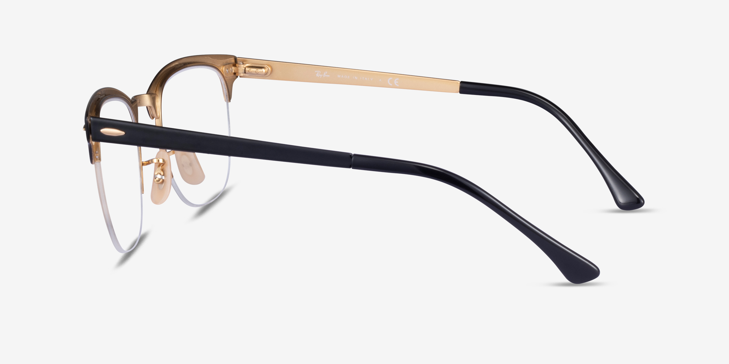 Ray-Ban RB3716VM - Browline Black Gold Frame Eyeglasses | Eyebuydirect ...