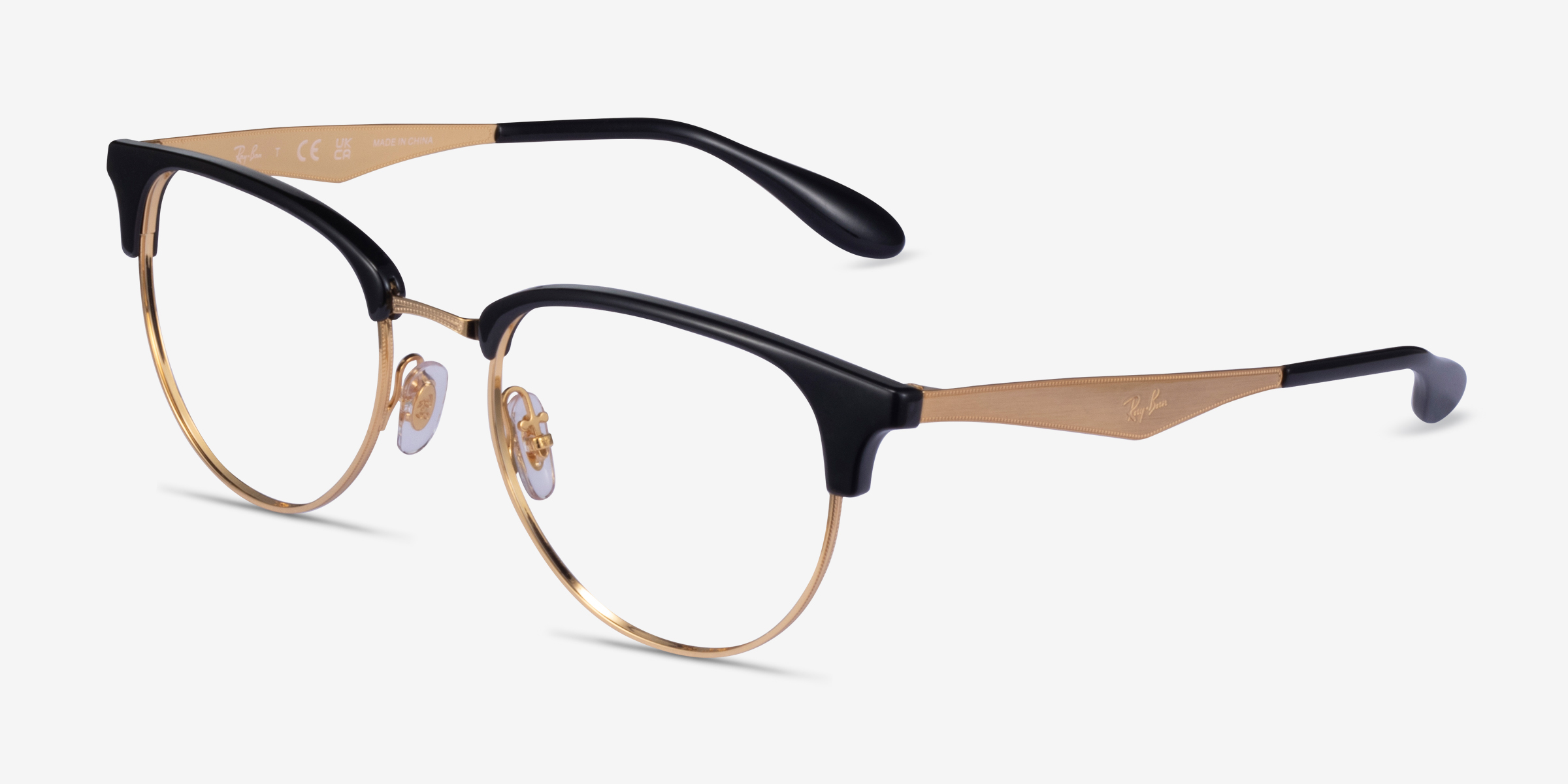 Ray-Ban RB6396 - Browline Black Gold Frame Eyeglasses | Eyebuydirect Canada