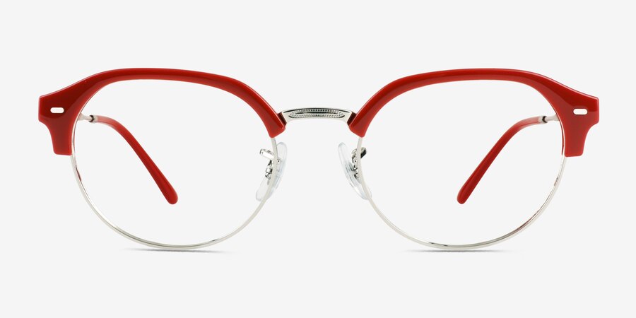 Ray-Ban RB7229 - Browline Red Frame Glasses For Women | Eyebuydirect