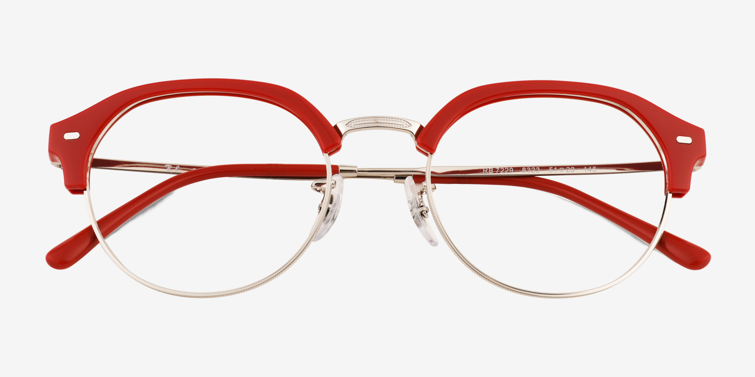 Ray-Ban RB7229 - Browline Red Frame Glasses For Women | Eyebuydirect