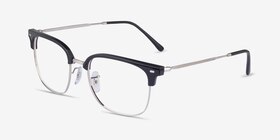 Ray-Ban RB7216 New Clubmaster - Browline Black Silver Frame Eyeglasses ...