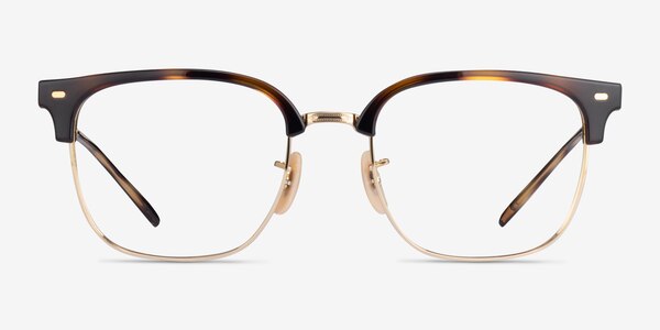 Ray Ban Rb7216 New Clubmaster Browline Tortoise Gold Frame Eyeglasses