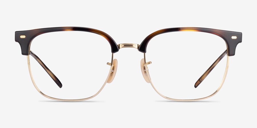 Ray-Ban RB7216 New Clubmaster - Browline Tortoise Gold Frame Eyeglasses ...