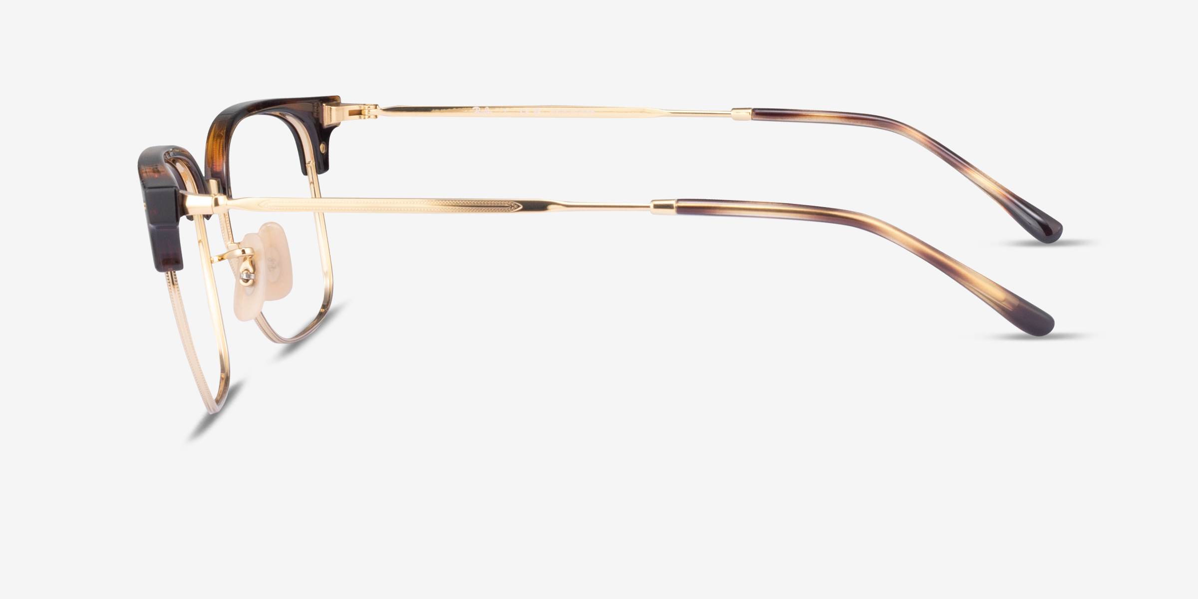Ray Ban Rb7216 New Clubmaster Browline Tortoise Gold Frame Eyeglasses