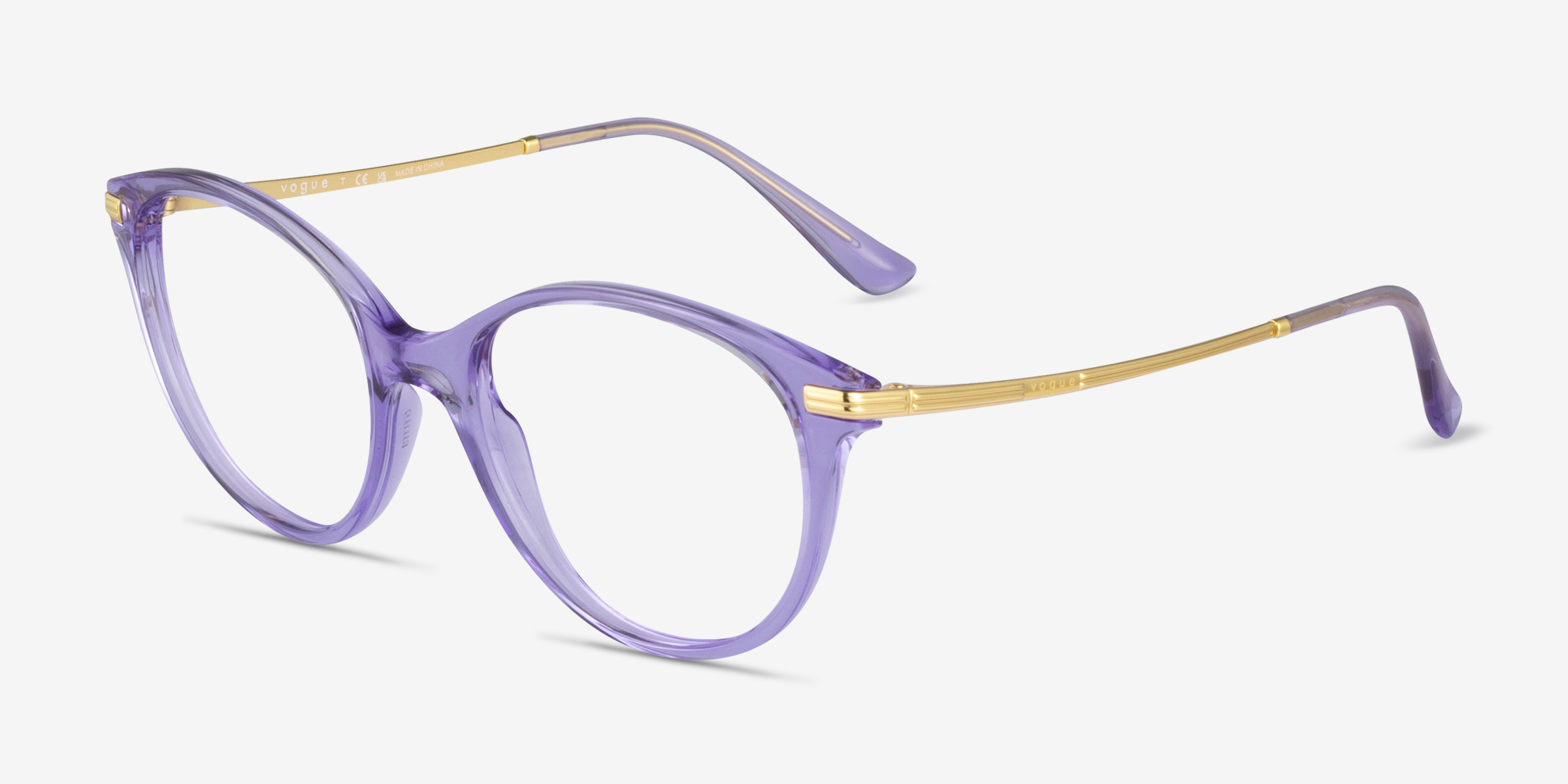 Vogue Eyewear VO5423 - Cat Eye Transparent Violet Frame Glasses For ...
