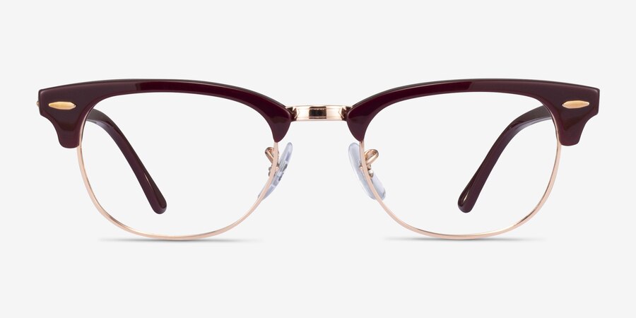 Ray-Ban RB5154 Clubmaster - Browline Brown Rose Gold Frame Eyeglasses ...