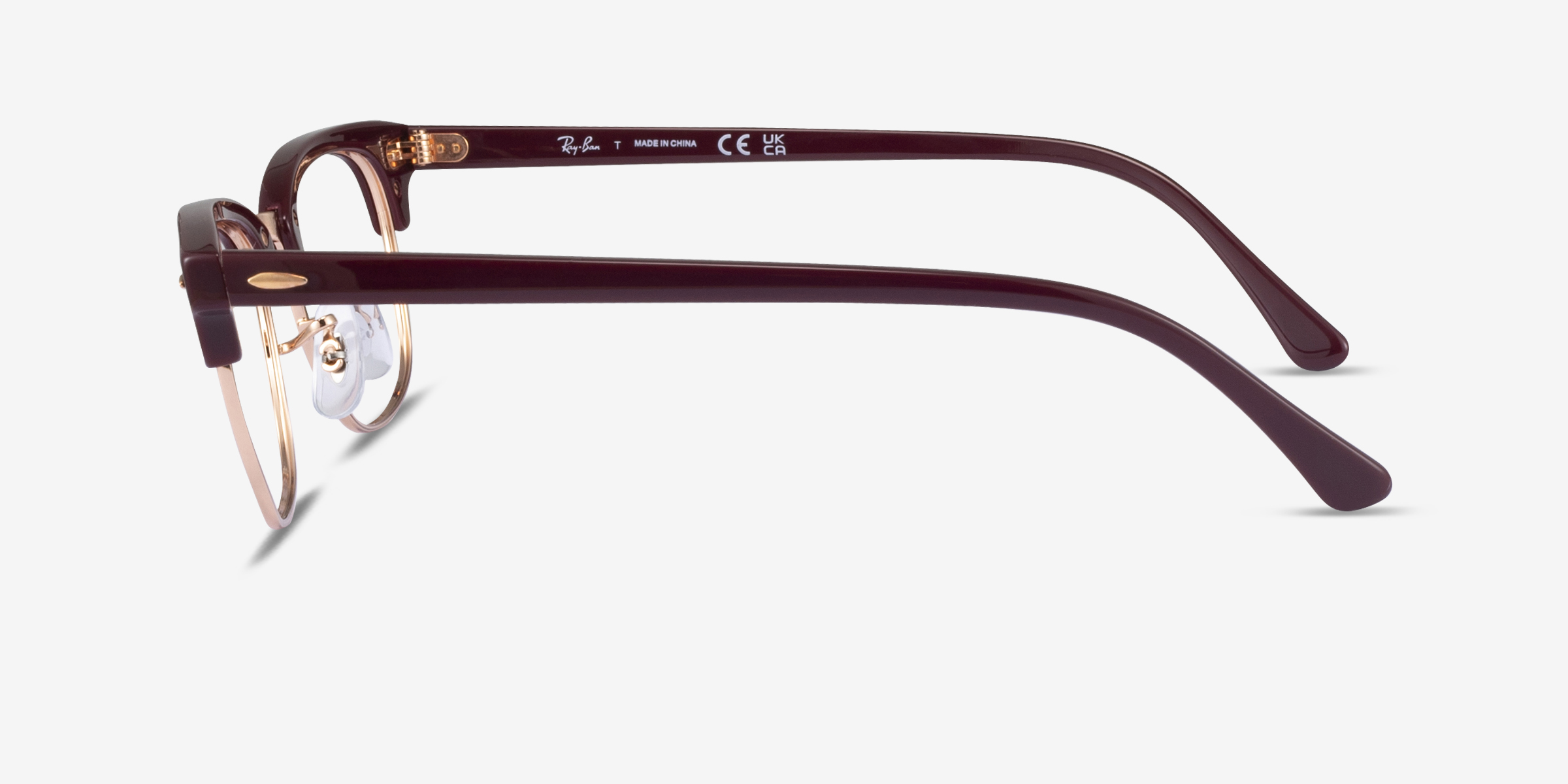 Ray-Ban RB5154 Clubmaster - Browline Brown Rose Gold Frame Eyeglasses ...