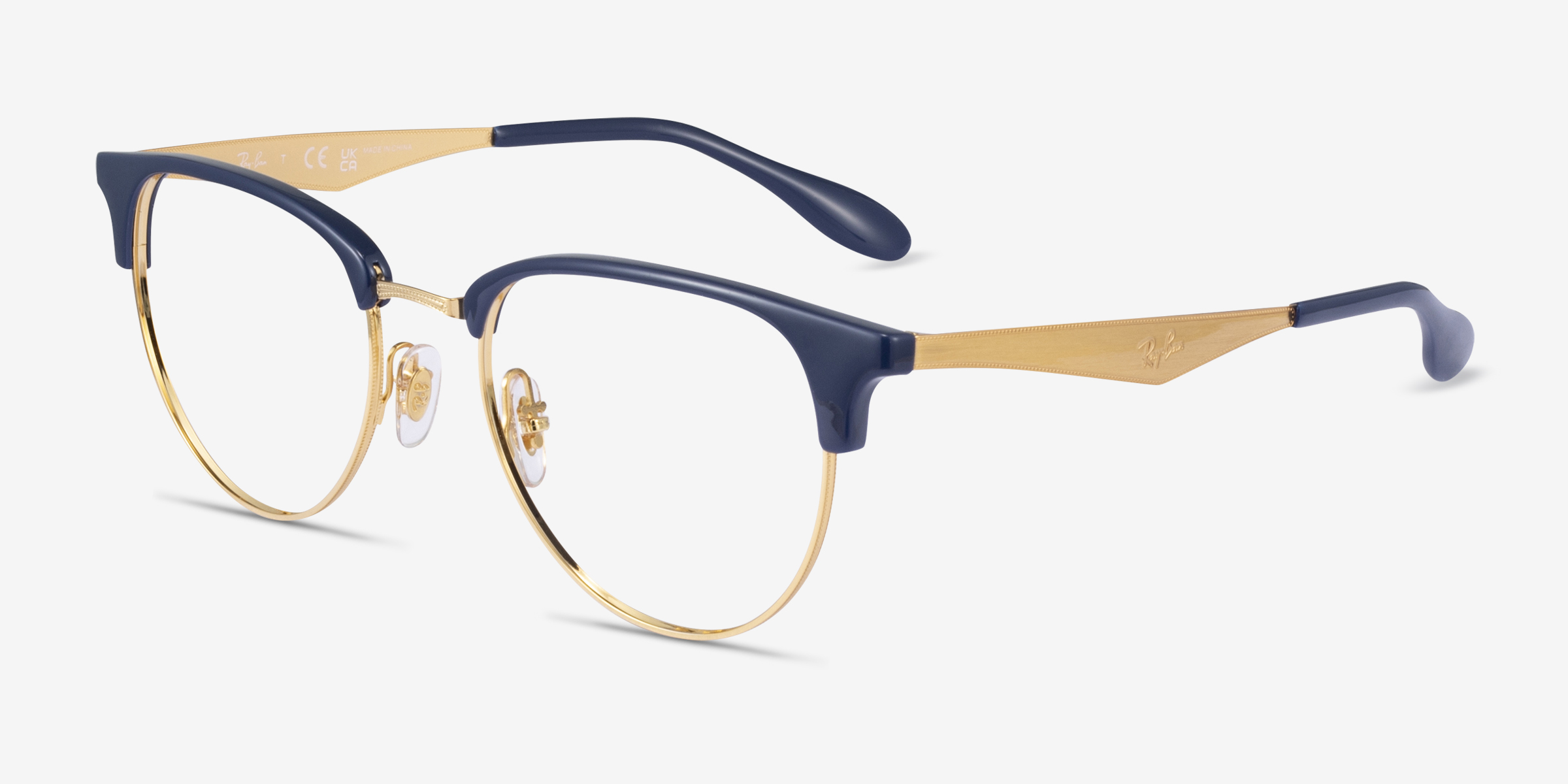 Ray-Ban RB6396 - Browline Blue Gold Frame Eyeglasses | Eyebuydirect