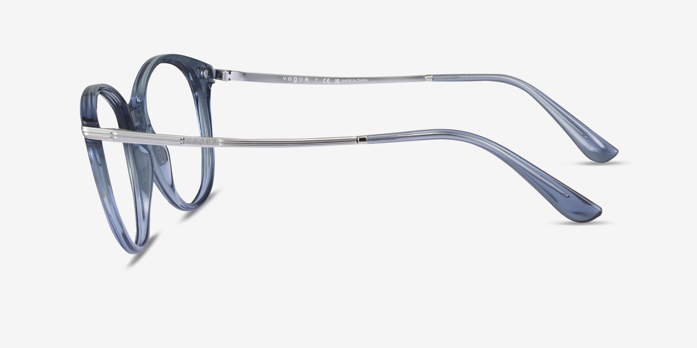 Vogue Eyewear VO5423 - Cat Eye Clear Blue Silver Frame Glasses For ...
