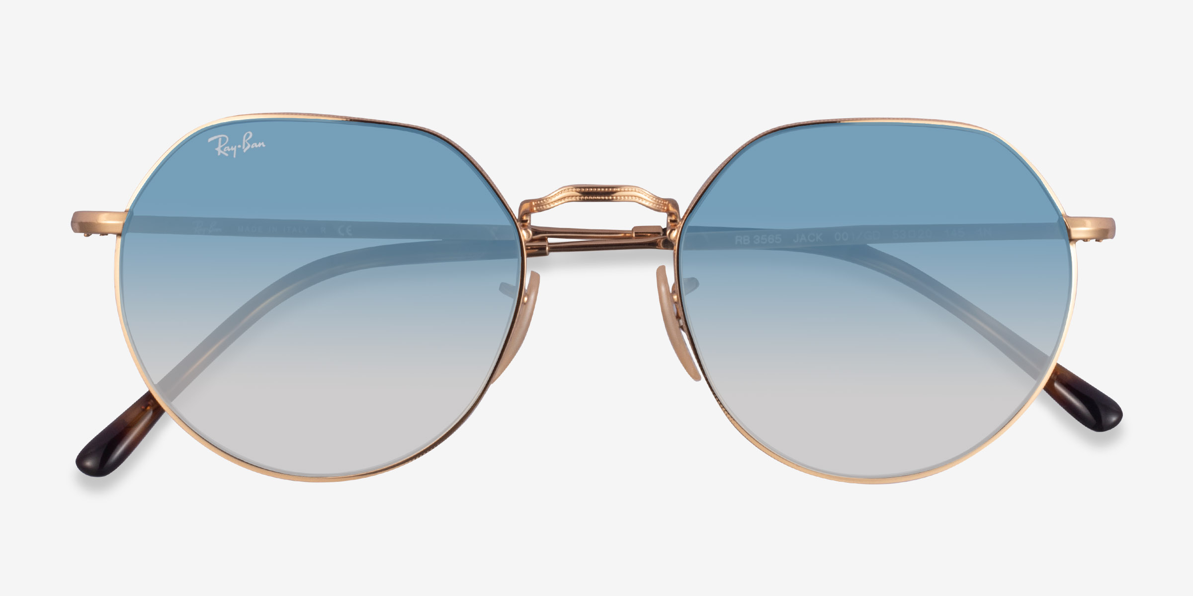 Ray-Ban RB3565 Jack - Geometric Gold Frame Prescription Sunglasses ...
