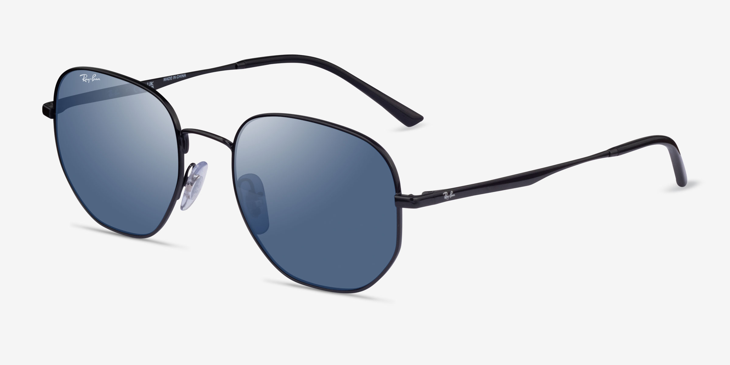 Ray-Ban RB3682 - Geometric Black Frame Prescription Sunglasses ...