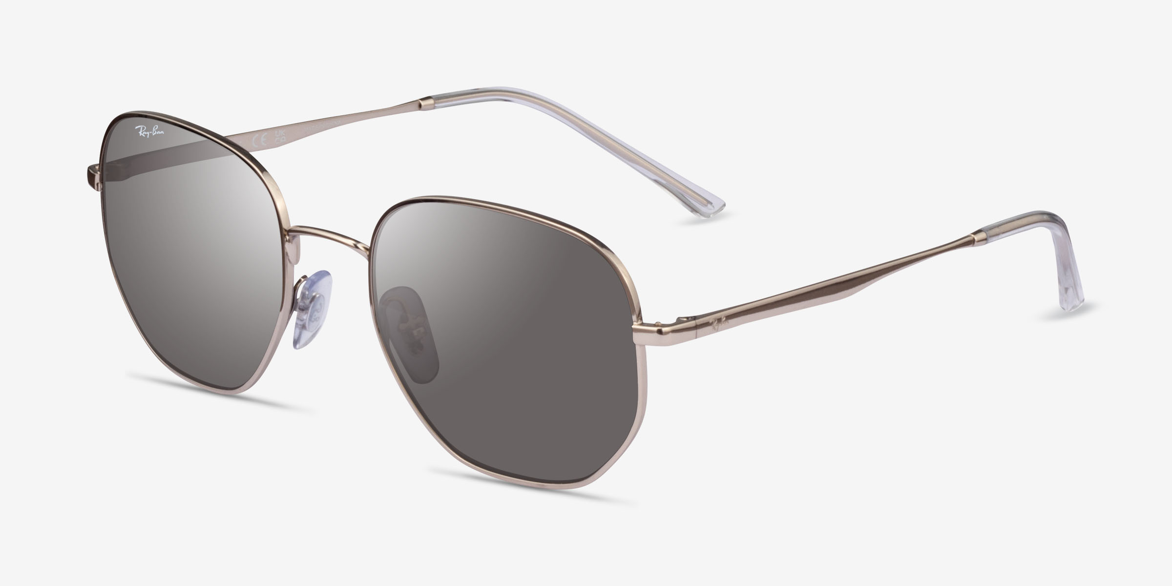 Ray-Ban RB3682 - Geometric Silver Frame Prescription Sunglasses ...