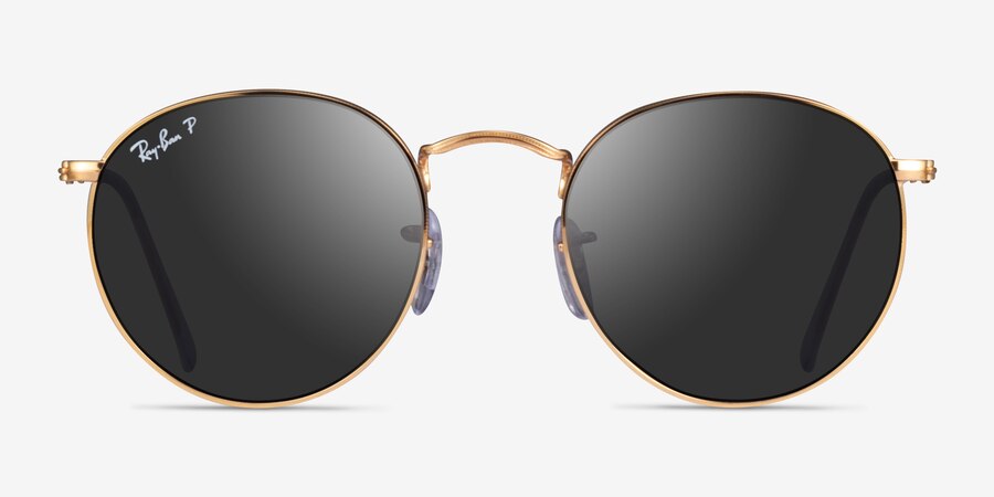 Ray-Ban RB3447 Round - Round Gold Frame Prescription Sunglasses ...
