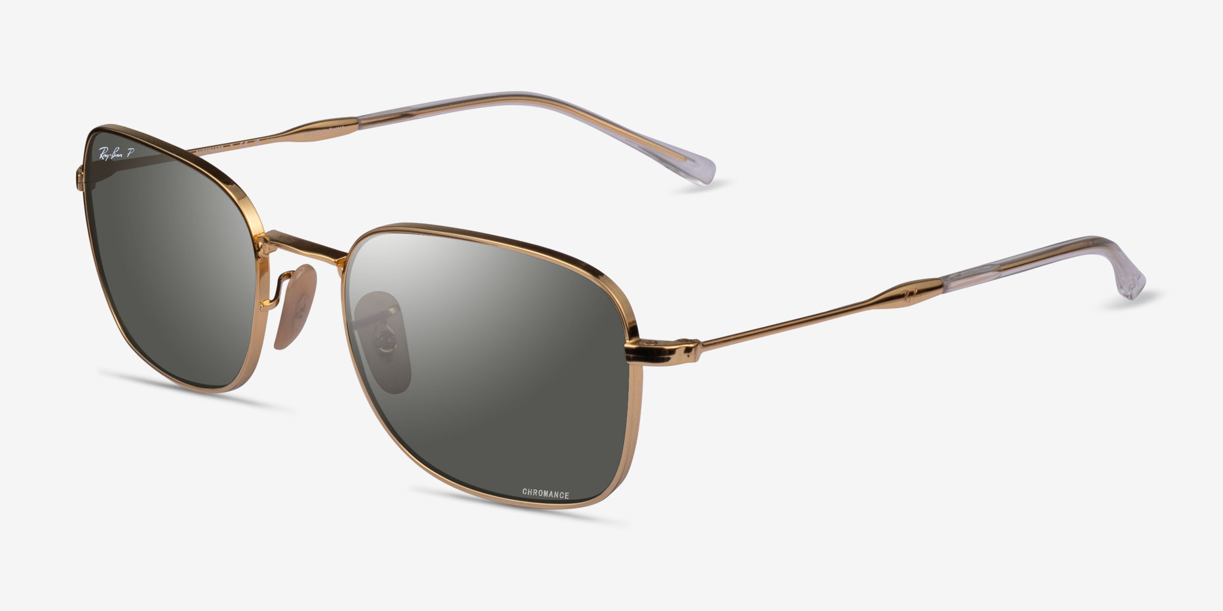 Ray-Ban RB3706 - Rectangle Gold Frame Prescription Sunglasses ...