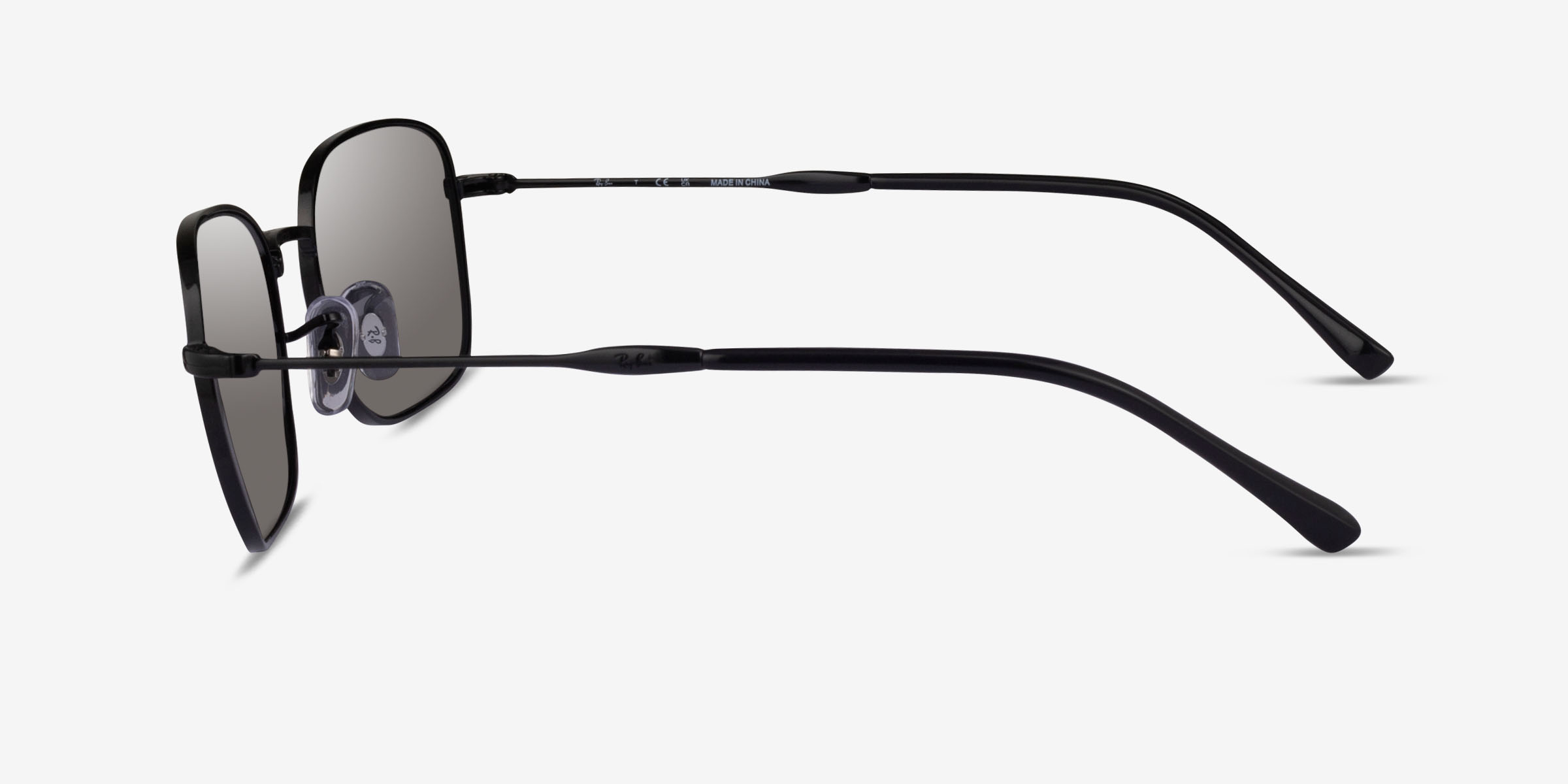 Ray-Ban RB3706 - Rectangle Black Frame Prescription Sunglasses ...