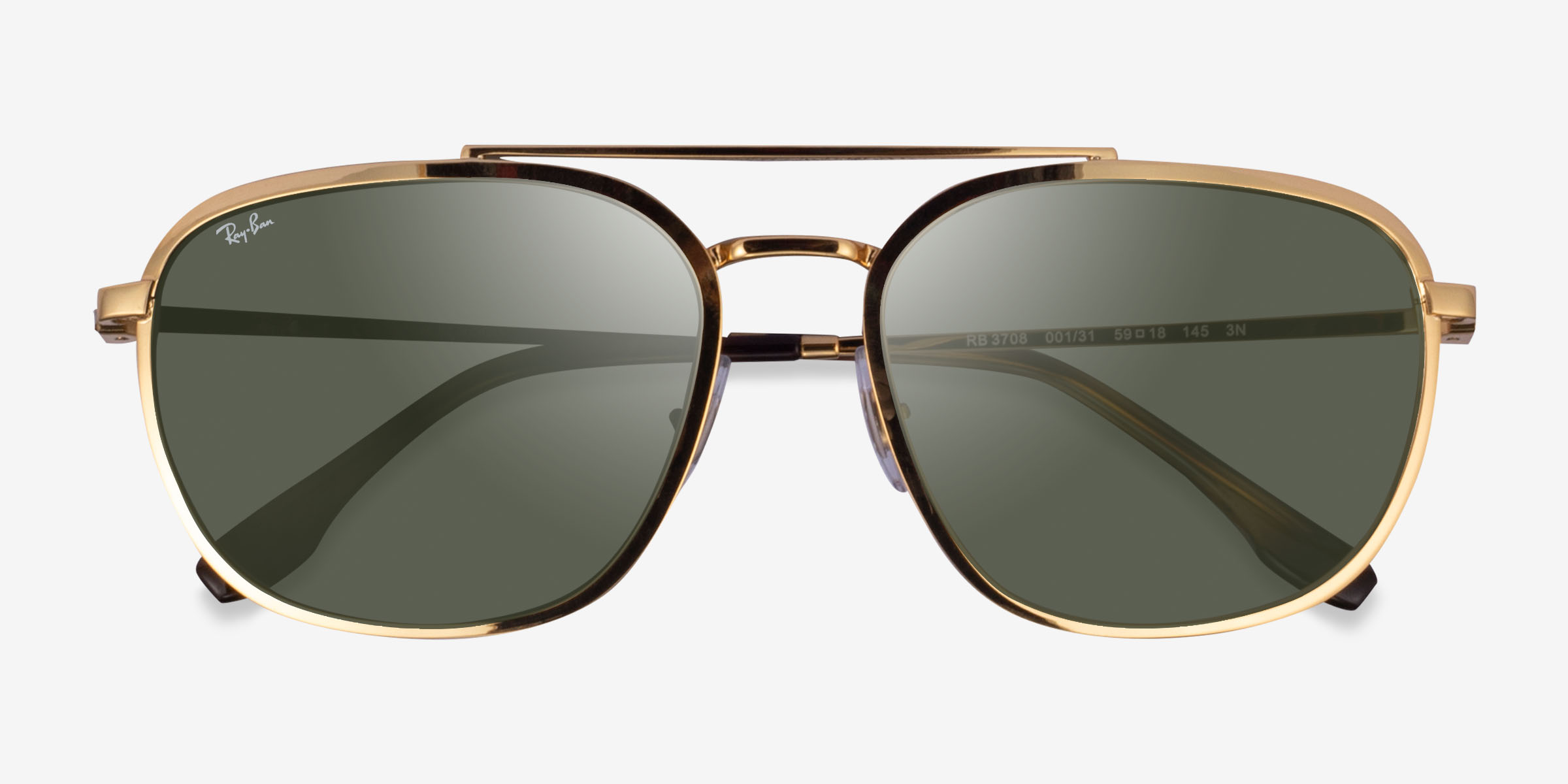 Ray-Ban RB3708 - Aviator Gold Frame Prescription Sunglasses ...