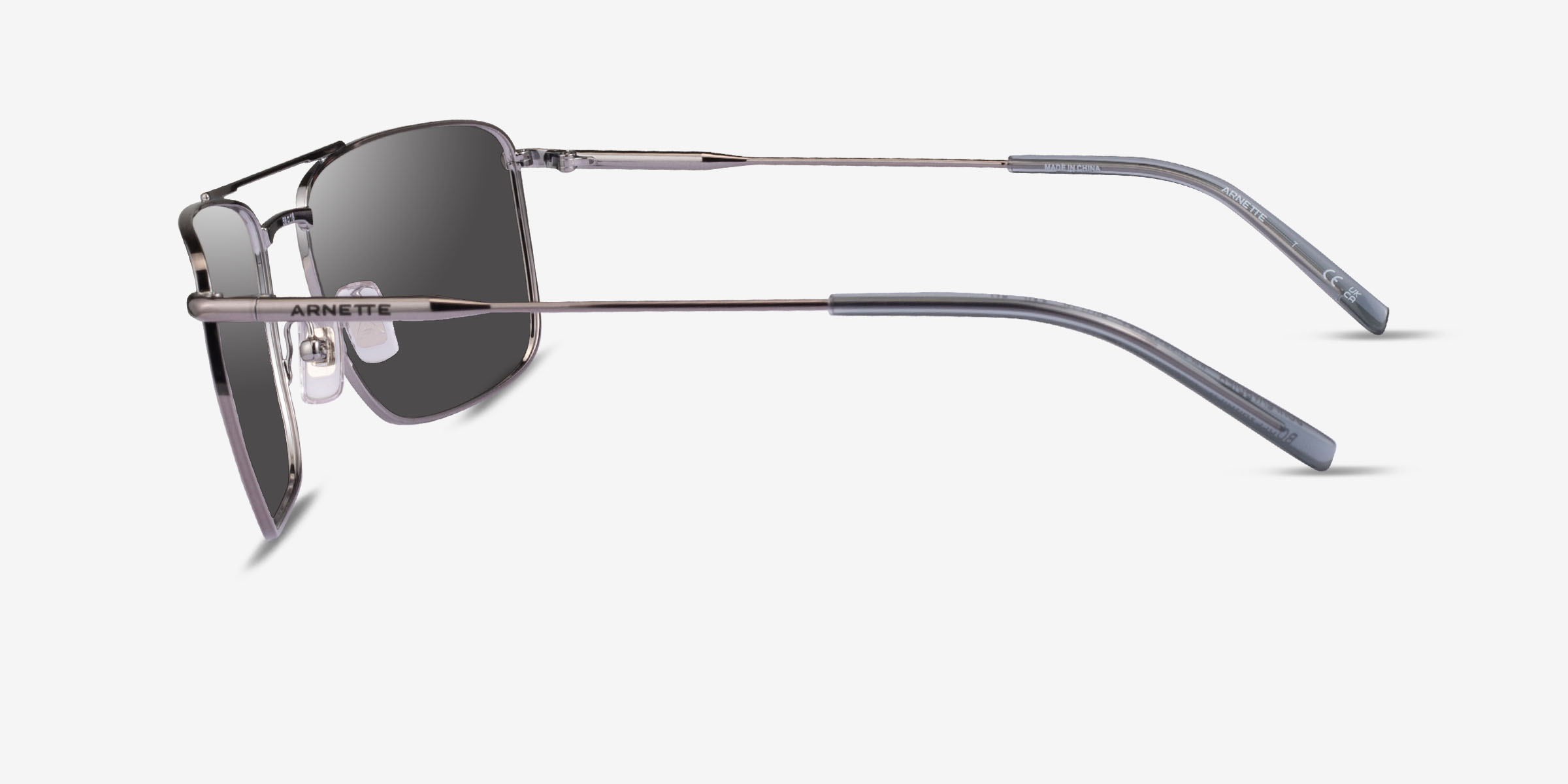 ARNETTE Boulevardier - Aviator Gunmetal Frame Sunglasses For Men ...