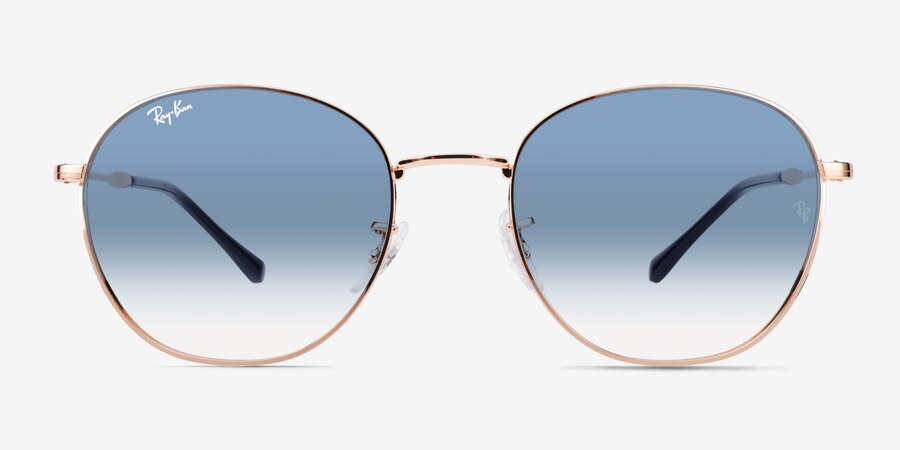 Ray-Ban RB3809 - Round Rose Gold Frame Prescription Sunglasses ...