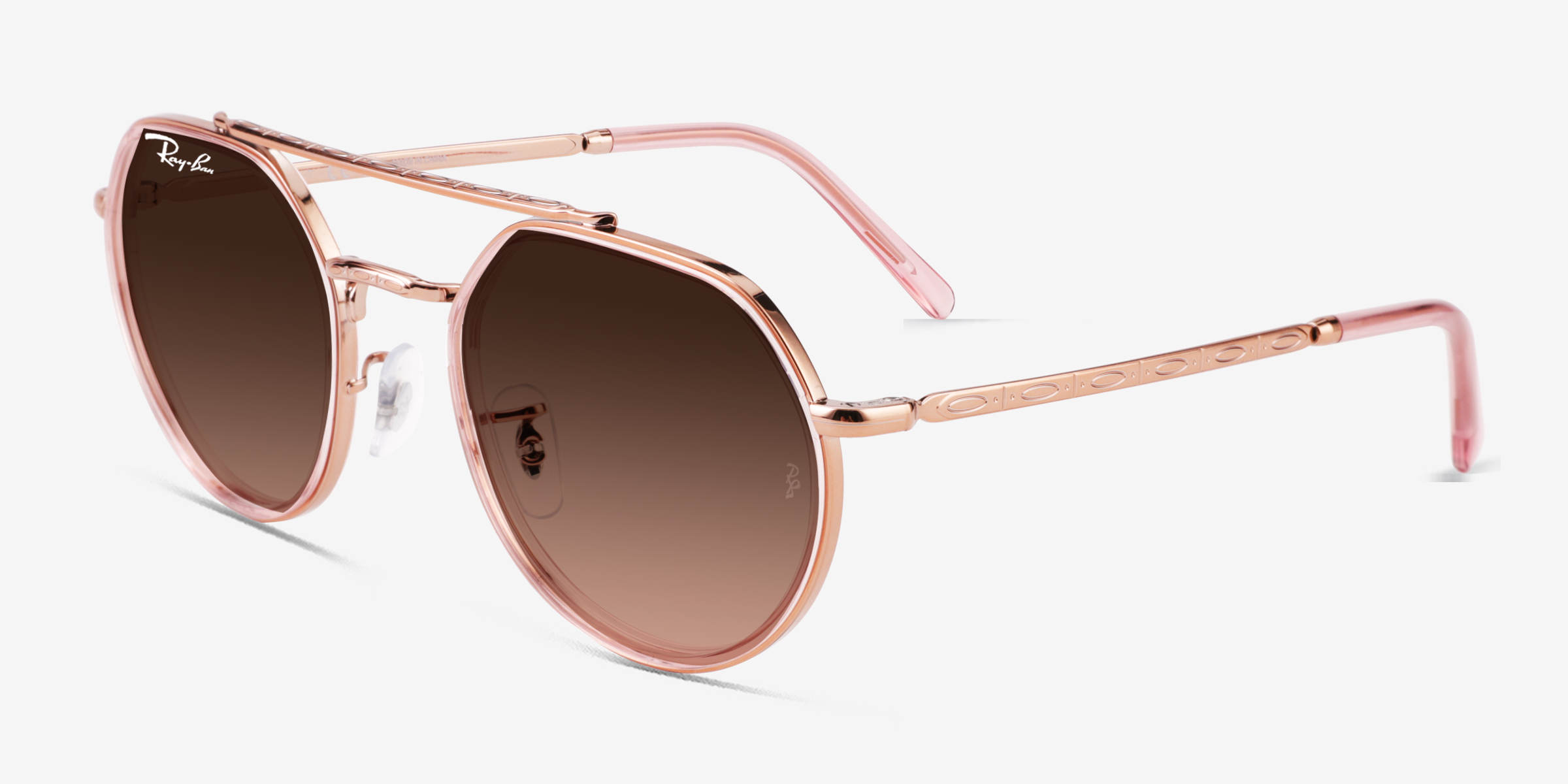 Ray-Ban RB3765 - Aviator Copper Clear Pink Frame Sunglasses For Women ...