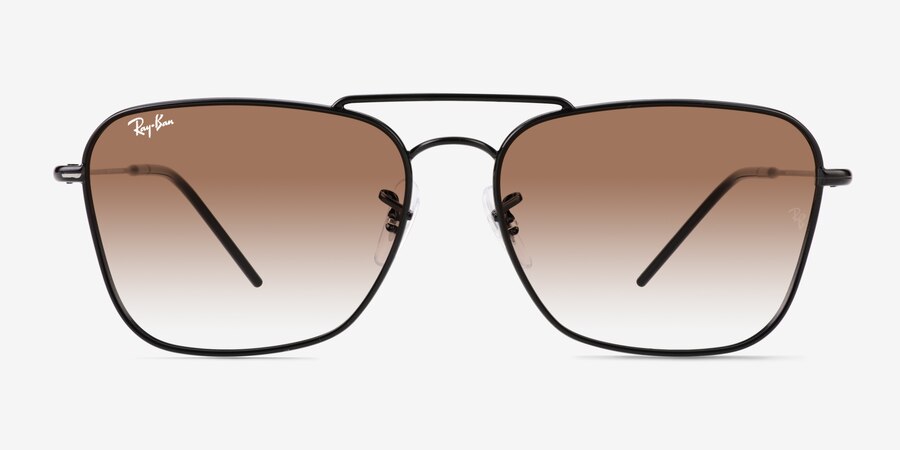 Ray-Ban Caravan Reverse - Aviator Black Frame Prescription Sunglasses ...