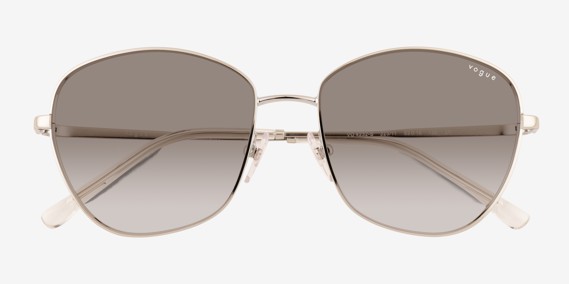 Vogue Eyewear VO4232S - Cat Eye Silver Frame Prescription Sunglasses ...