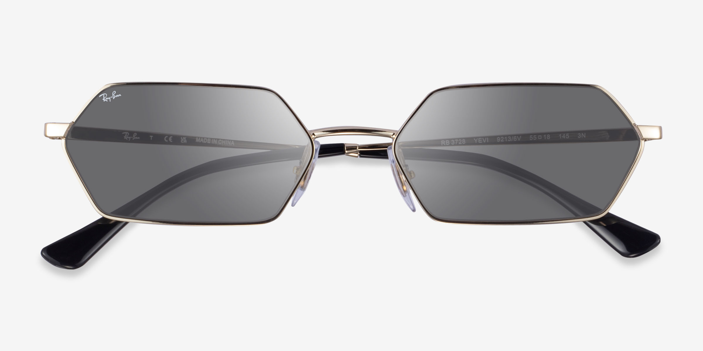 Ray-Ban RB3728 Yevi - Geometric Light Gold Frame Prescription ...