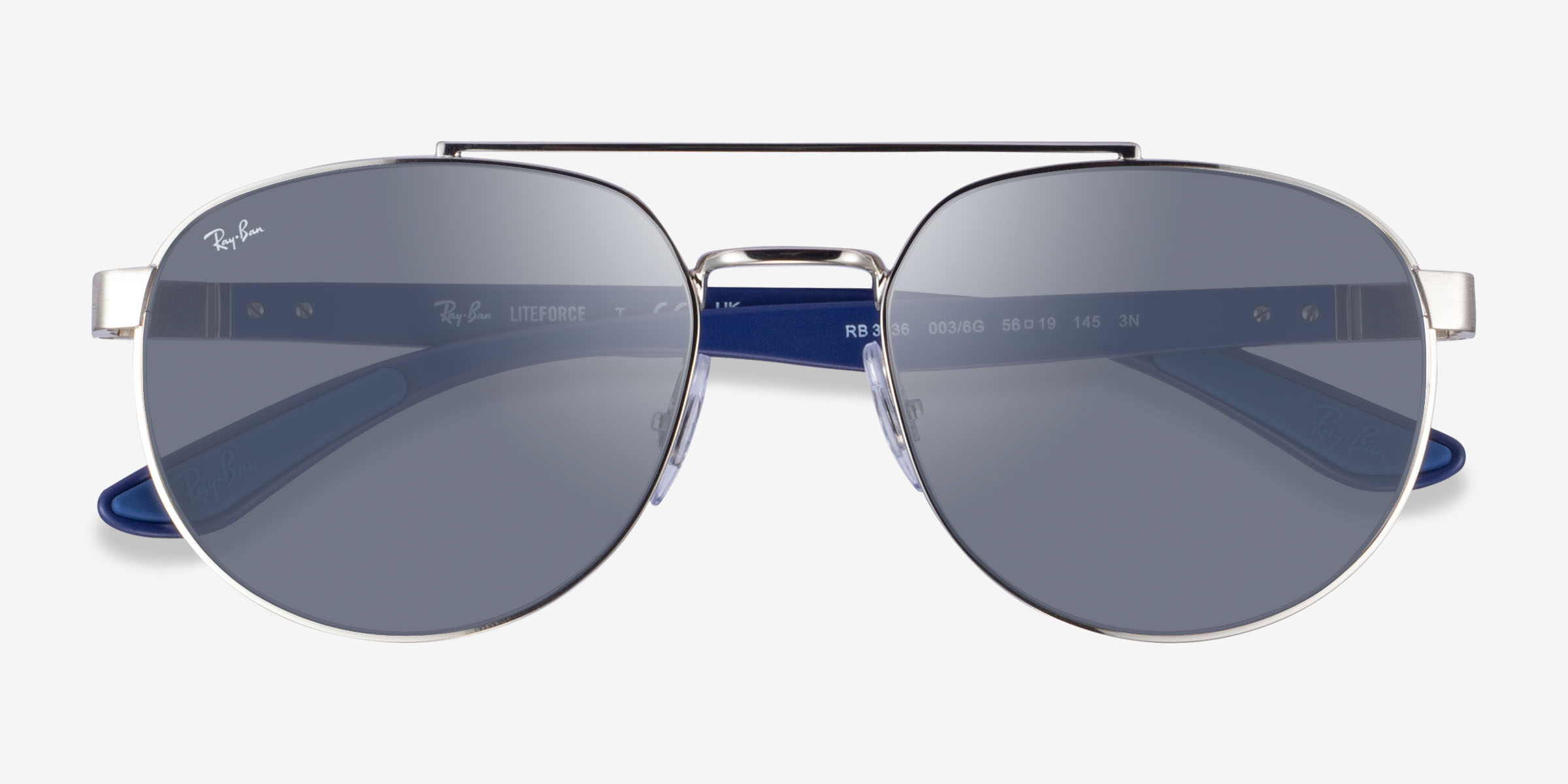 Ray-Ban RB3736 Liefforce - Aviator Shiny Silver Frame Prescription ...
