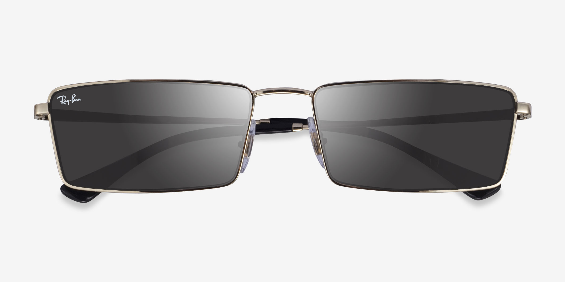 Ray-Ban RB3741 Emy - Rectangle Light Gold Frame Prescription Sunglasses ...