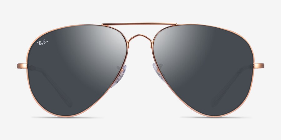 Ray-Ban RB3825 - Aviator Rose Gold Frame Prescription Sunglasses ...