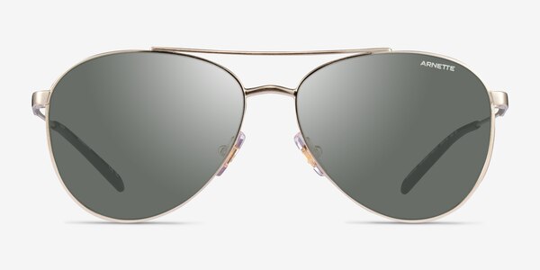 ARNETTE Sidecar - Aviator Light Gold Frame Prescription Sunglasses ...