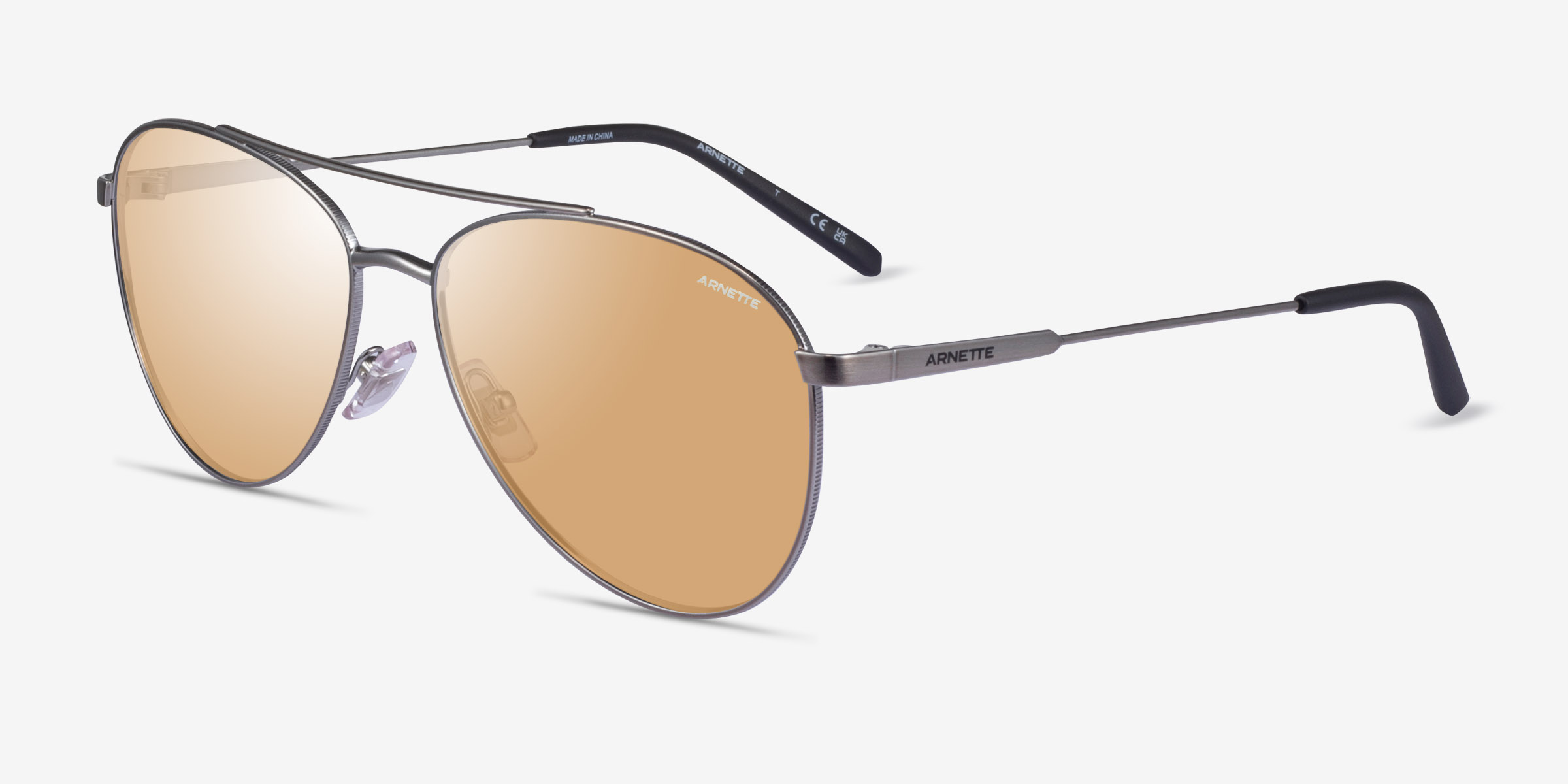 ARNETTE Sidecar - Aviator Silver Gunmetal Frame Prescription Sunglasses ...