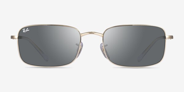 Ray-Ban RB3746 - Rectangle Gold Frame Prescription Sunglasses ...