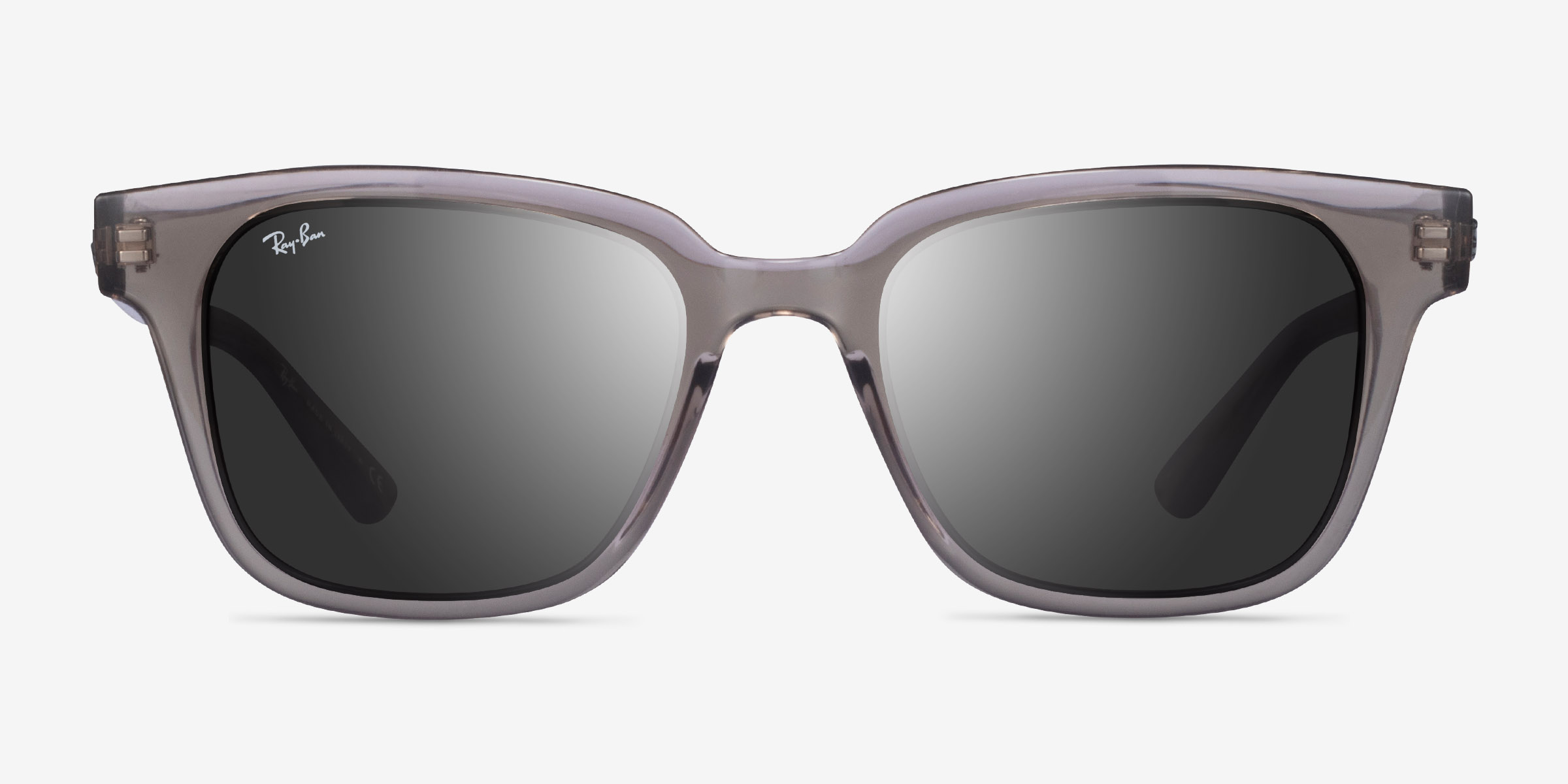 Ray-Ban RB4323 - Square Transparent Gray Frame Prescription Sunglasses ...