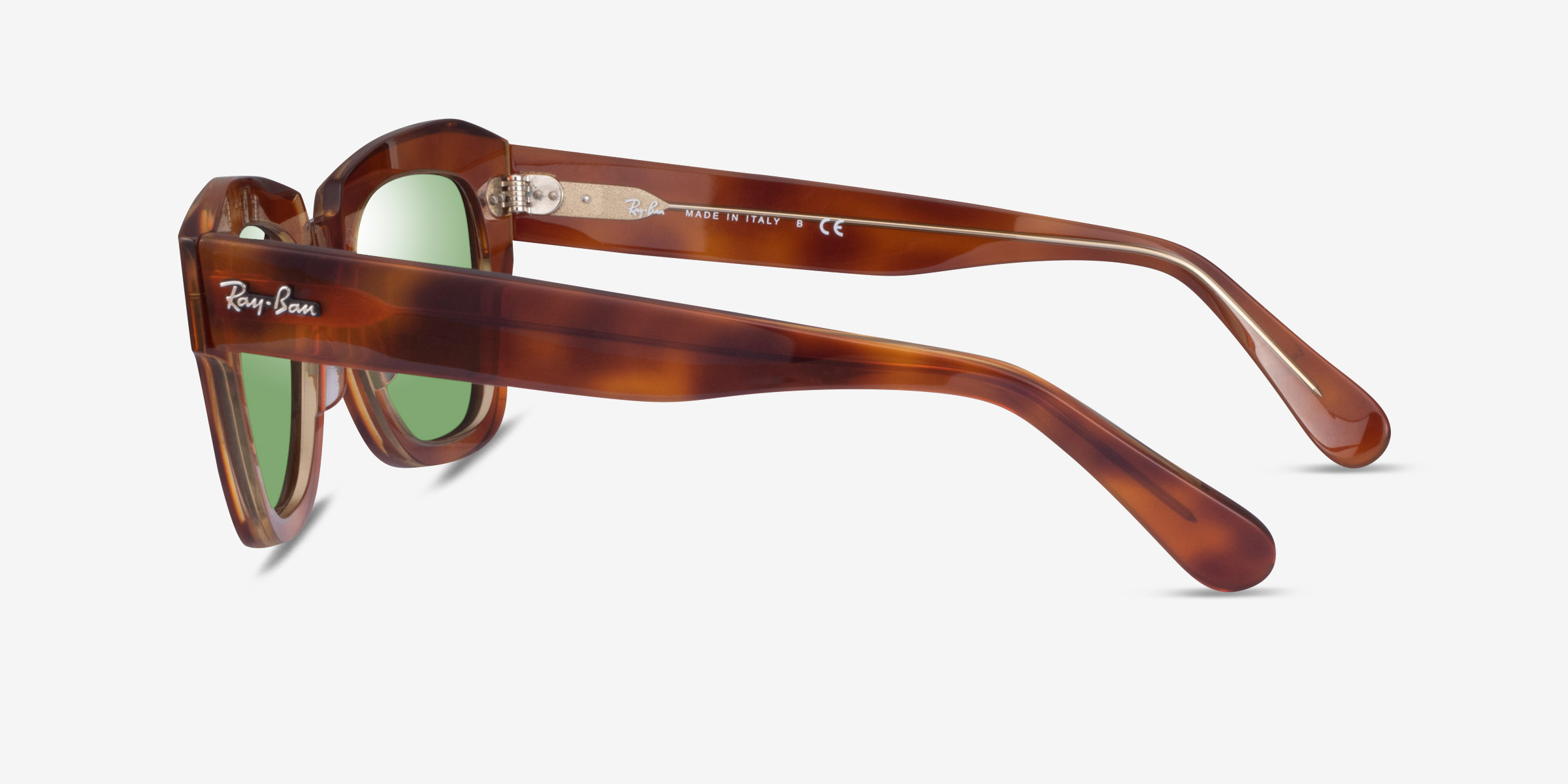 Ray-Ban State Street - Square Havana On Transparent Beige Frame ...