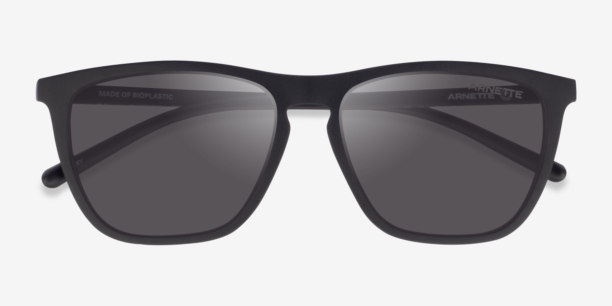 ARNETTE Fry - Square Matte Black Frame Prescription Sunglasses ...