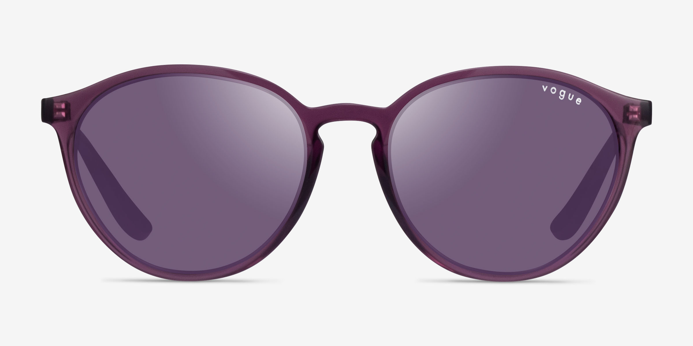 Vogue Eyewear VO5374S - Round Violet Transparent Frame Sunglasses For ...