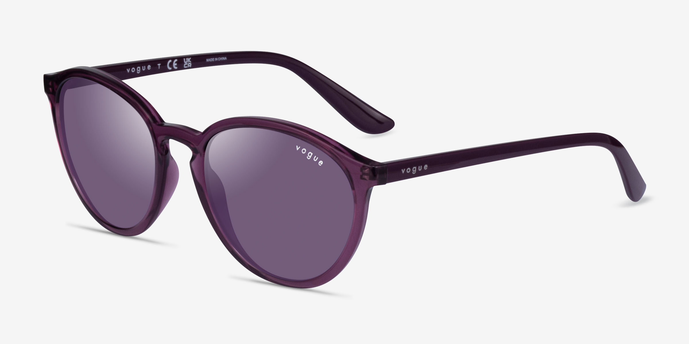 Vogue Eyewear VO5374S - Round Violet Transparent Frame Sunglasses For ...