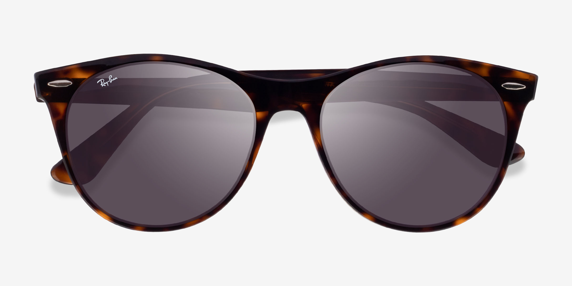 Ray-Ban RB2185 - Round Tortoise On Transparent Brown Frame Prescription ...
