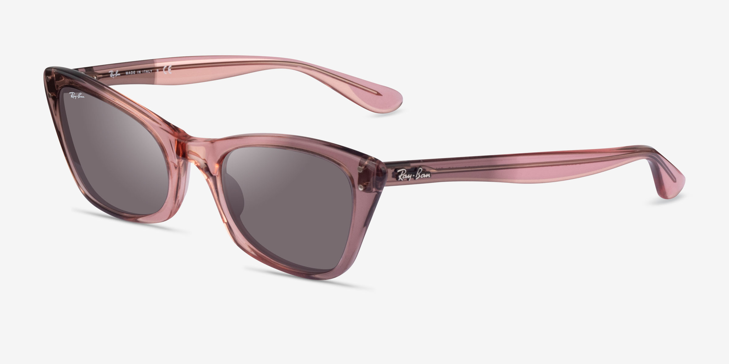 Ray-Ban RB2299 - Cat Eye Transparent Pink Frame Sunglasses For Women ...